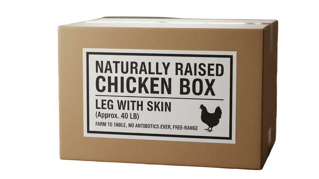 Naturally Raised Chicken Box – Leg With Skin (Approx. 40 lb) – HalalcoStore