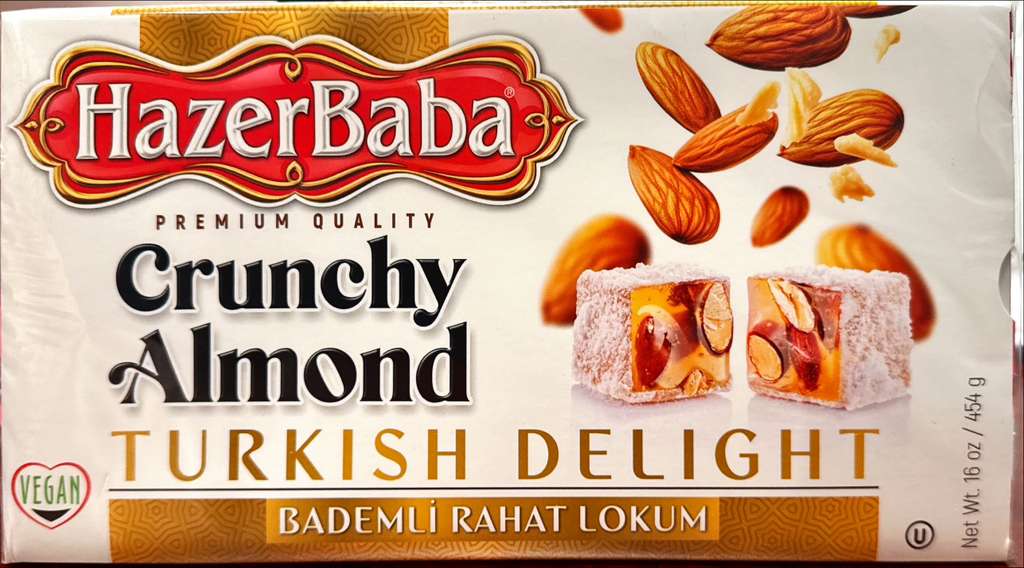 Hazer Baba Turkish Delight Crunchy Almond (16 oz) – HalalcoStore