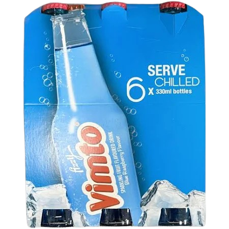 Vimto Blue Raspberry Sparkling Drink (6 bottles x 330 ml) ⚠️ Glass bot ...
